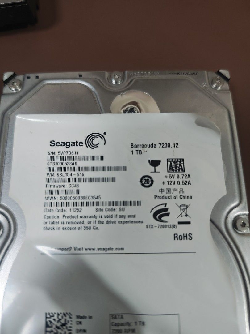 Seagate 1TB HDD pcb ST31000528AS, 電腦＆科技, 電腦周邊及配件, 硬碟及儲存器 - Carousell