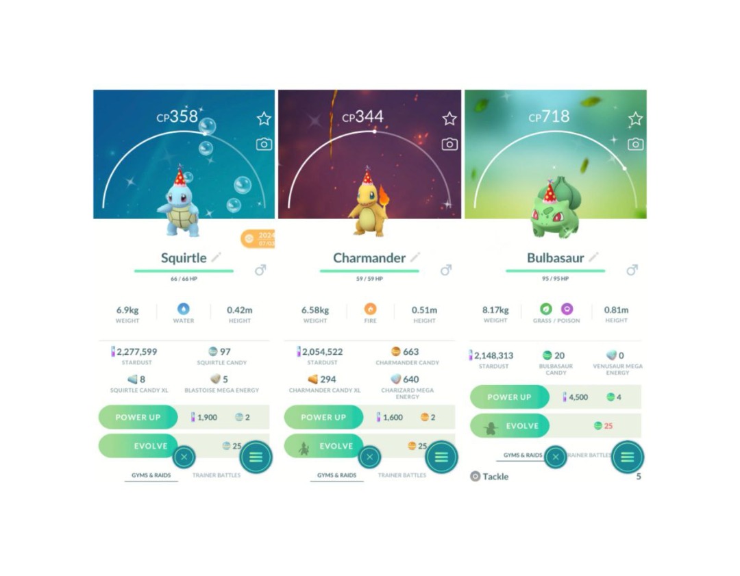 Shiny Party Hat Event CHARMANDER SQUIRTLE BULBASAUR GRIMER, Video ...