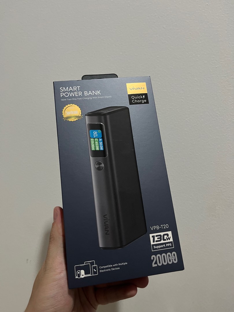 Smart Powerbank Vivan VPB-T20 20.000 mAh 130 watt, Telepon Seluler ...