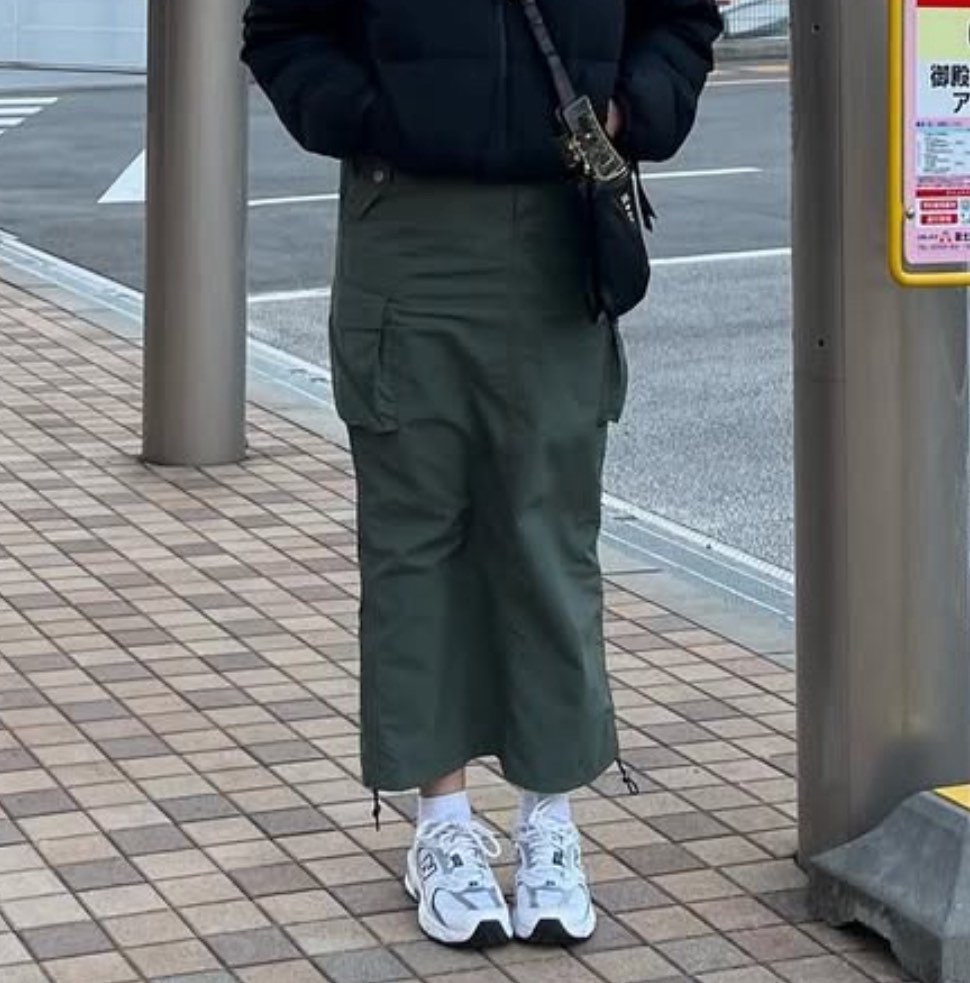 WEGO JAPAN army green cargo midi skirt, Women's Fashion, Bottoms, Skirts on Carousell