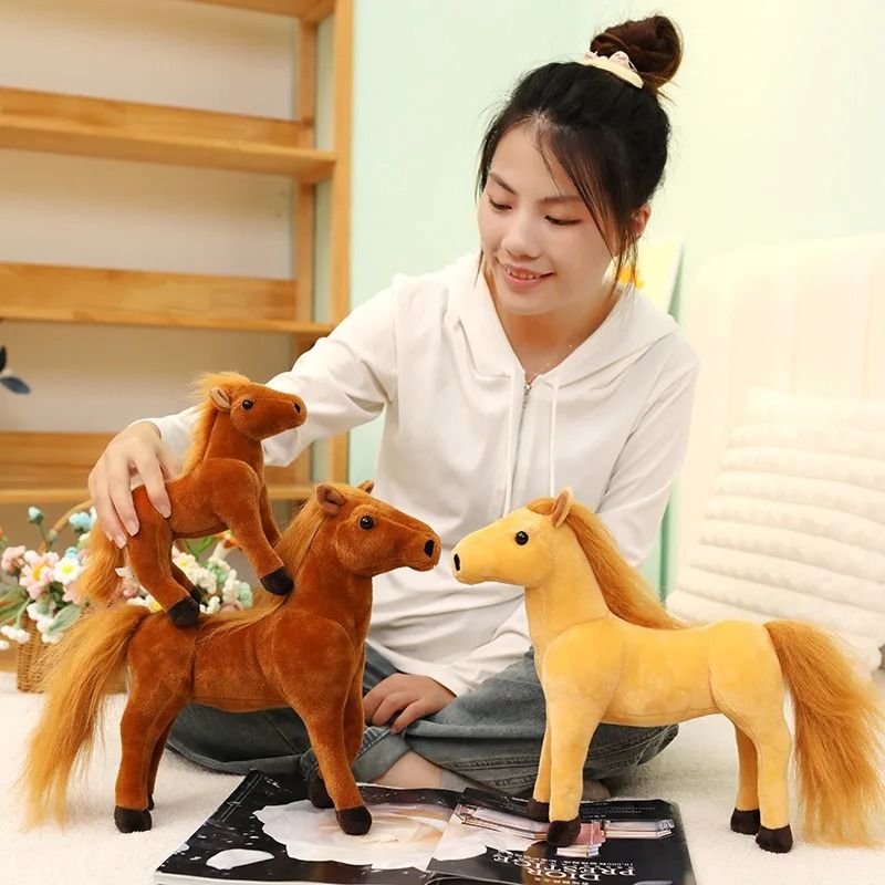 20/30/40cm Giant Plush Animal Lovely Creative Horse Real Life Christmas ...