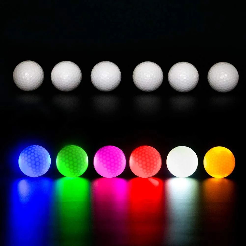 6pcs Golf LED Light Ball Glow Multi color Flash Constant Brightness ...