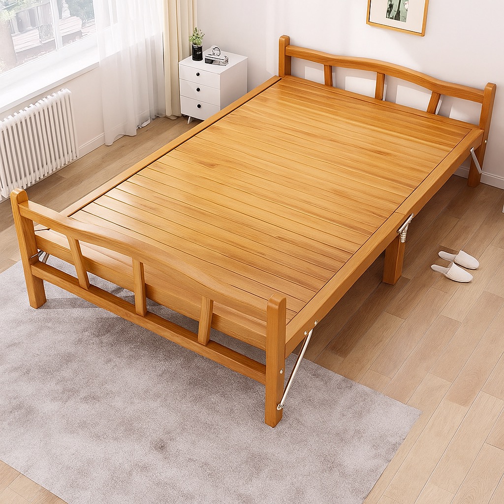 Bedroom Sleeping Bed | Wooden Bedroom Bed | Home Bed Frame | Folding ...