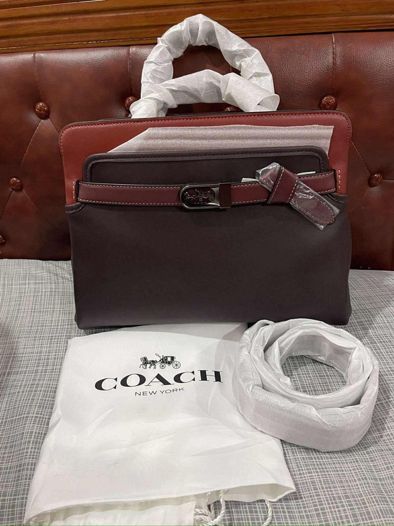 COACH Tate Carryall C5316 Leather 2way Shoulder Handbag Bordeaux Red ...
