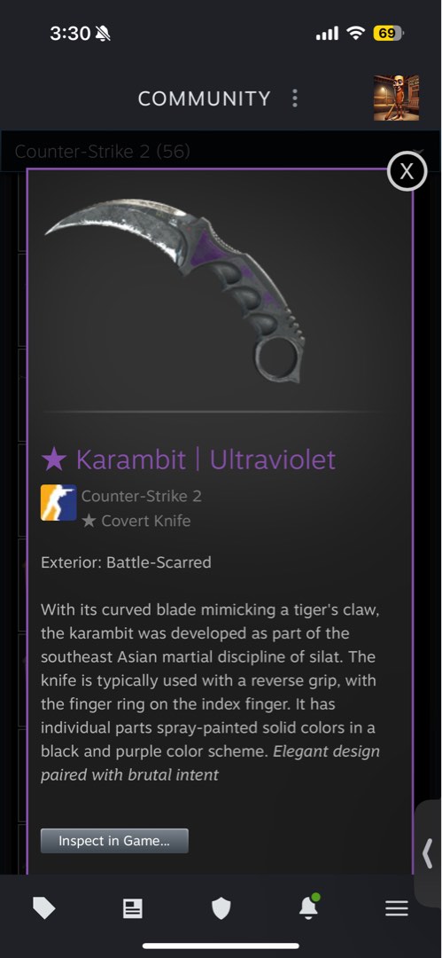 CS2 | Karambit Freehand (BS), Video Gaming, Gaming Accessories, In-Game ...