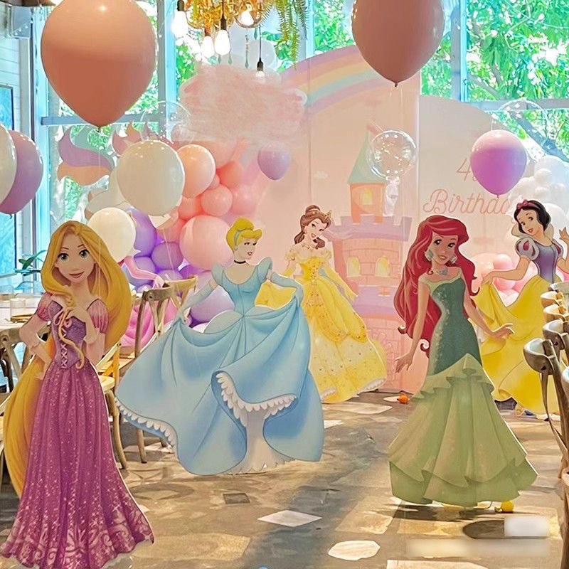 Disney princess party stands backdrop + 3 cake stands, Hobbies & Toys ...