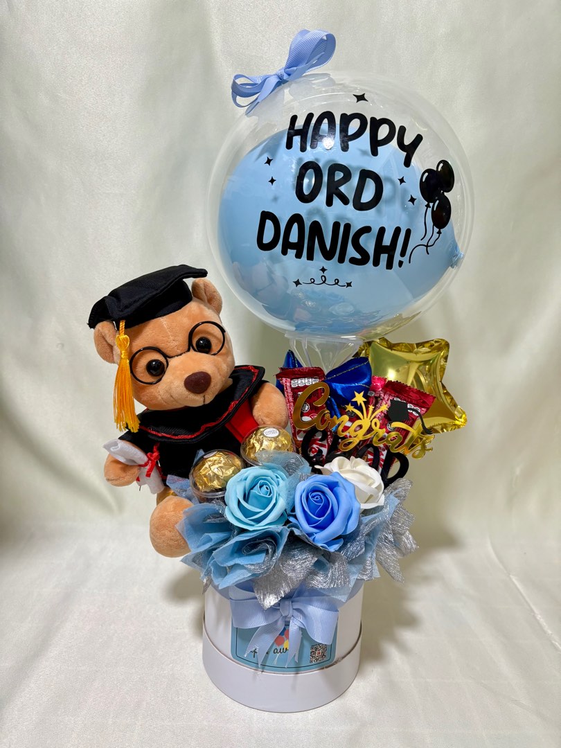 Crochet Graduation Flower Bouquet Crochet Flower Balloon Bucket ...