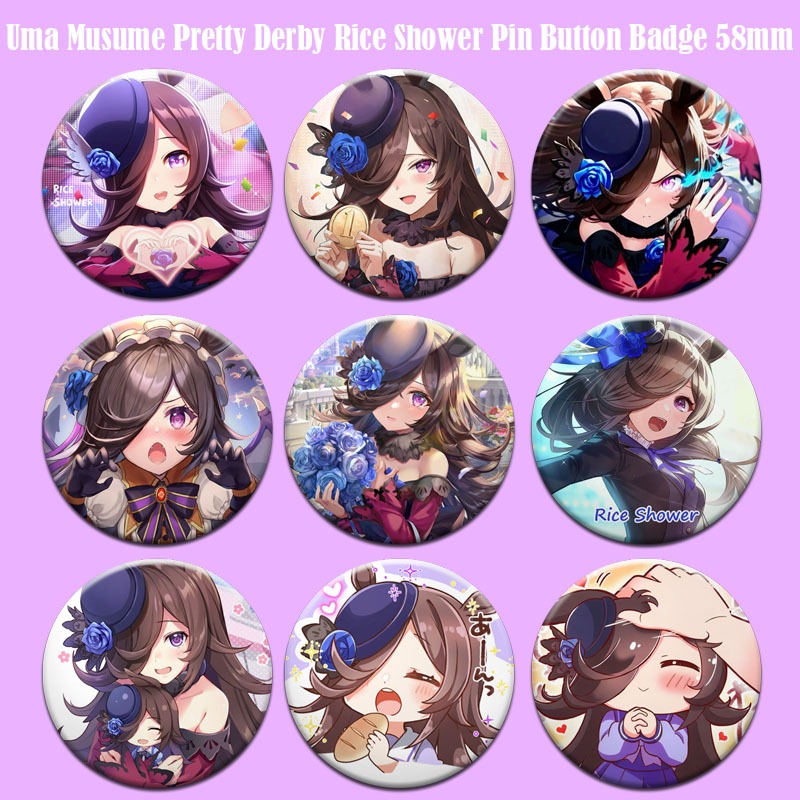 Lencana Butang Pin Uma Musume Pretty Derby Rice Shower Pin Button Badge ...