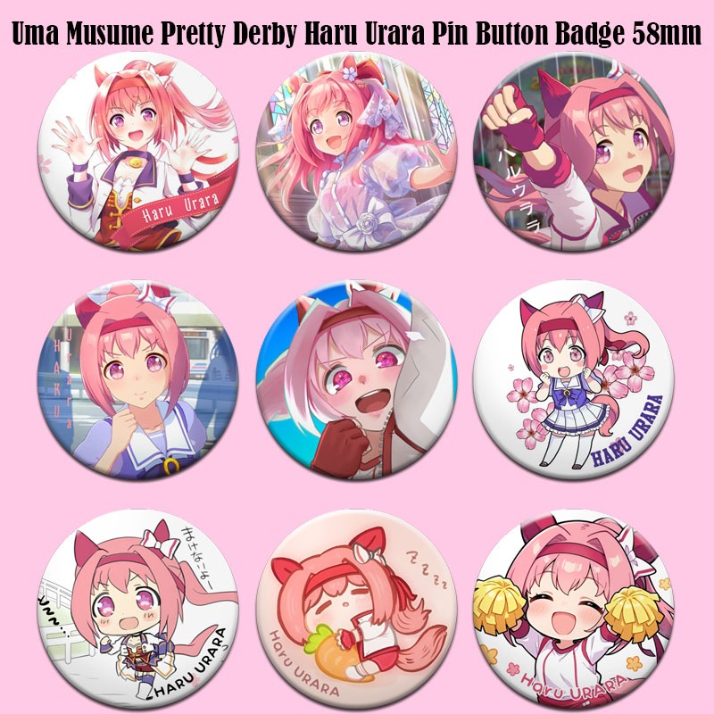 Lencana Butang Pin Uma Musume Pretty Derby Haru Urara Pin Button Badge ...
