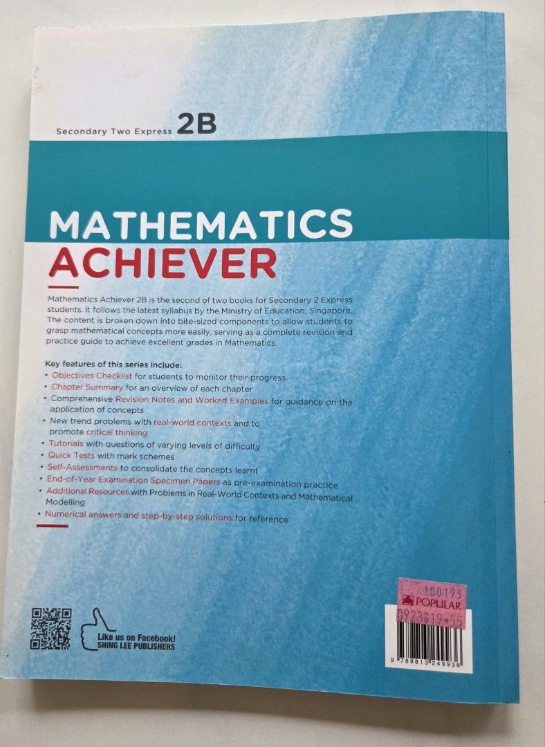 Mathematics Achiever Secondary 2B, Hobbies & Toys, Books & Magazines ...