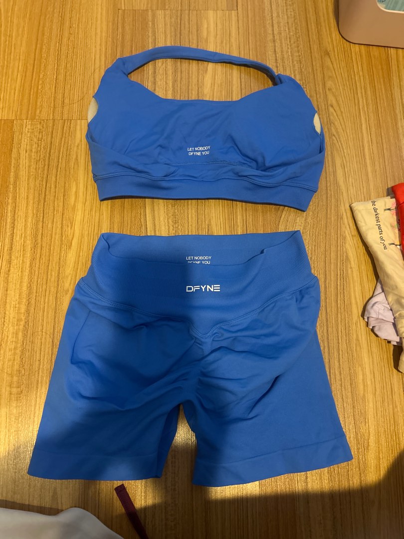 DFYNE inspired Activewear Set - electric Blue, Women's Fashion ...