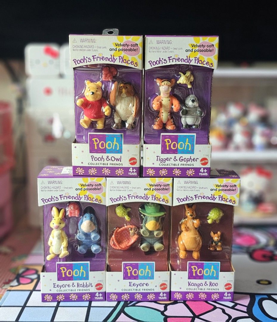 Original Mattel Pooh And Friends Collectible Friends Eeyore,Rabbit,Owl ...