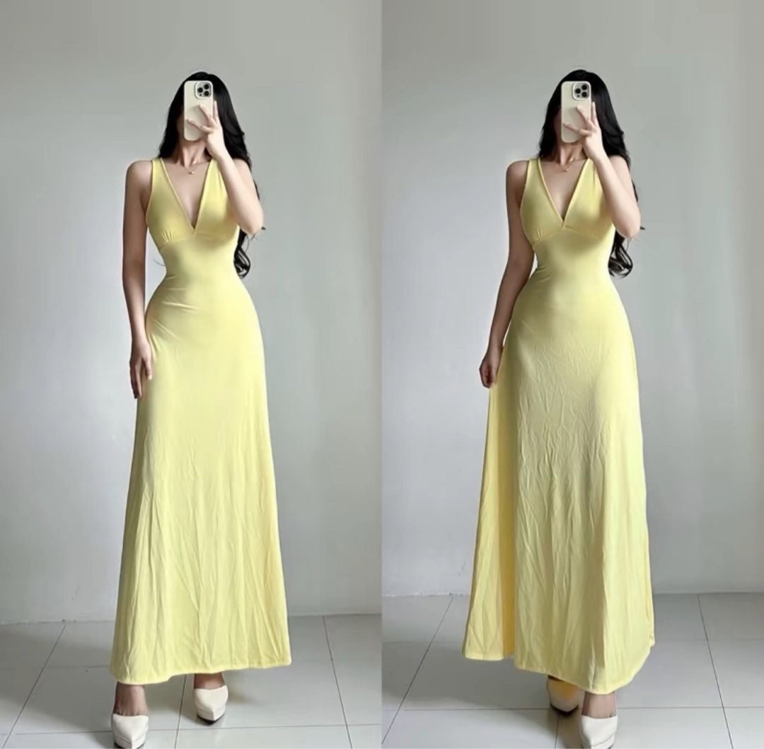 Pastel Yellow Dress, Women's Fashion, Dresses & Sets, Dresses on Carousell