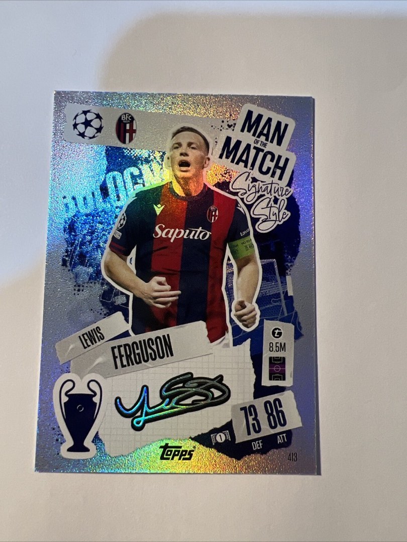 Topps Man of the Match Signature Style Lewis Ferguson Card, Hobbies ...