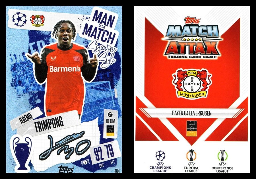 Topps Match Attax Man of the Match - Jeremie Frimpong Signature Style ...