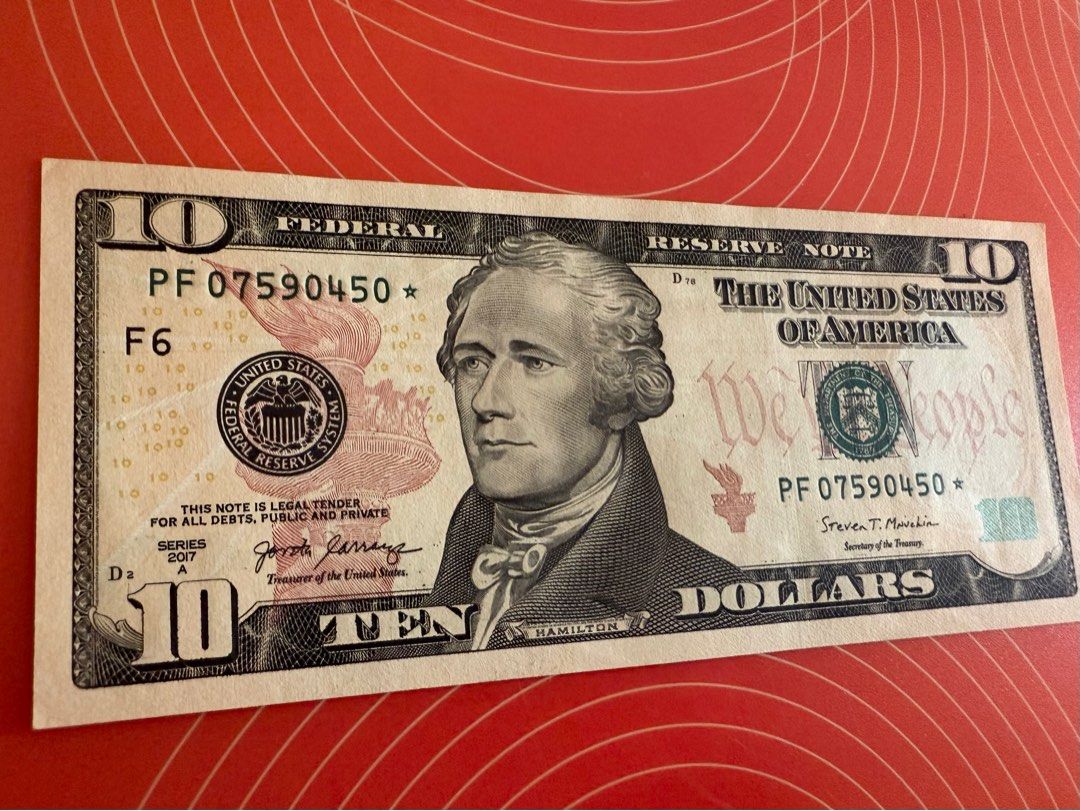 US $10 Star Note, Series 2017A. (Replacement note), Hobbies & Toys, Memorabilia & Collectibles ...