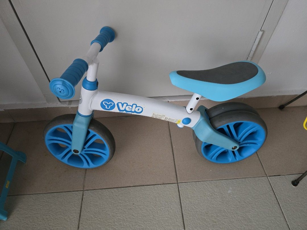 Velo Balance Bike - Blue and White, Sports Equipment, Bicycles & Parts, Bicycles on Carousell