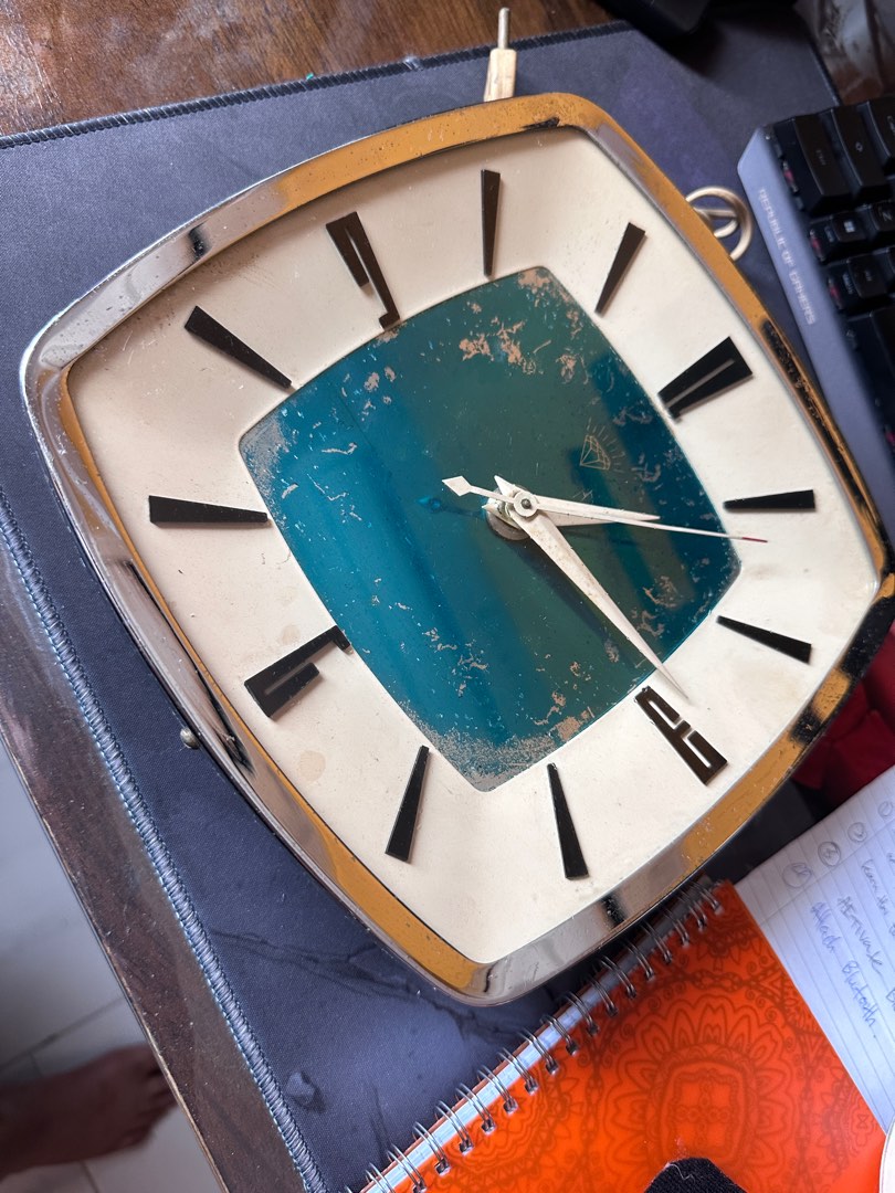 Vintage Diamond Wall Clock, Furniture & Home Living, Home Decor ...