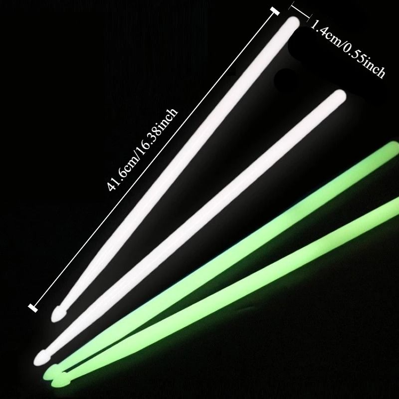 5A Luminous Drum Stick Nylon Fluorescent Drumsticks Glow in The Dark ...