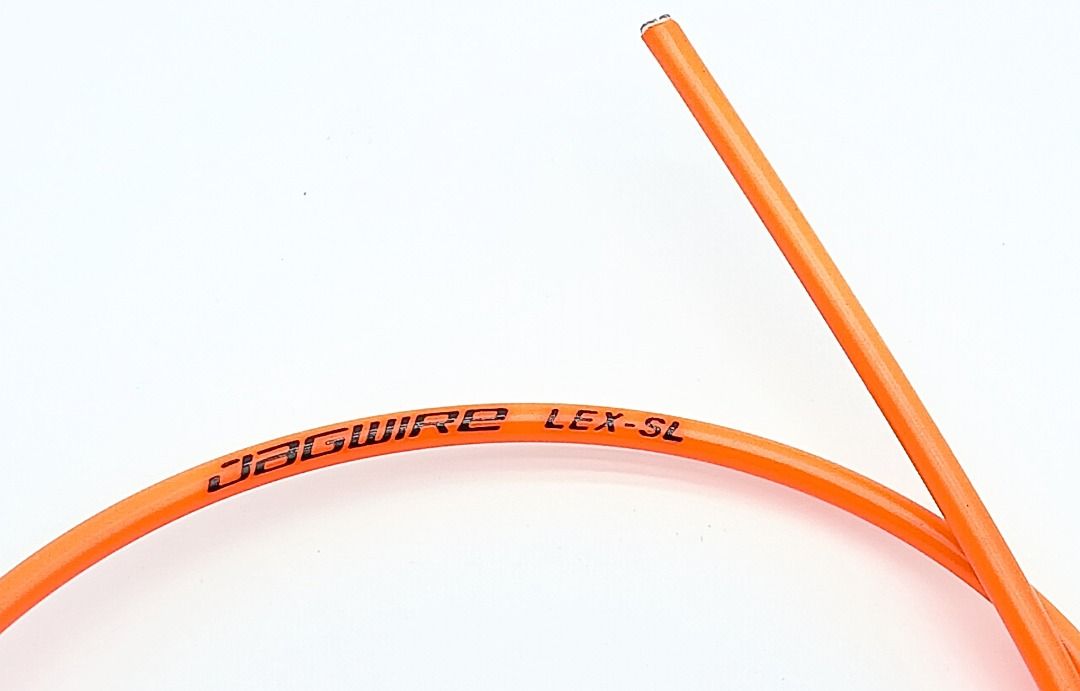 全新 Jagwire 4mm LEX-SL 螢光橘 變速外管(750MM) 一端附端套 ( 如圖 ), 體育器材, 自行車及配件, 單車在旋轉拍賣