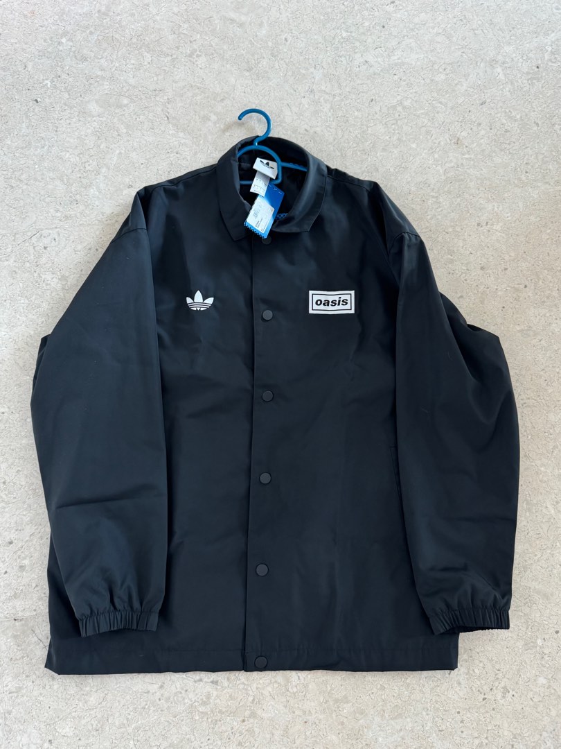 Adidas x Oasis Coach Jacket - Black - New with Tags, Men's Fashion ...
