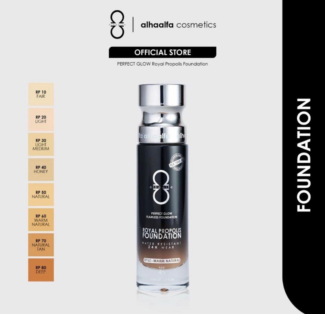 Alha alfa foundation royal propolis perfect glow, Beauty & Personal ...