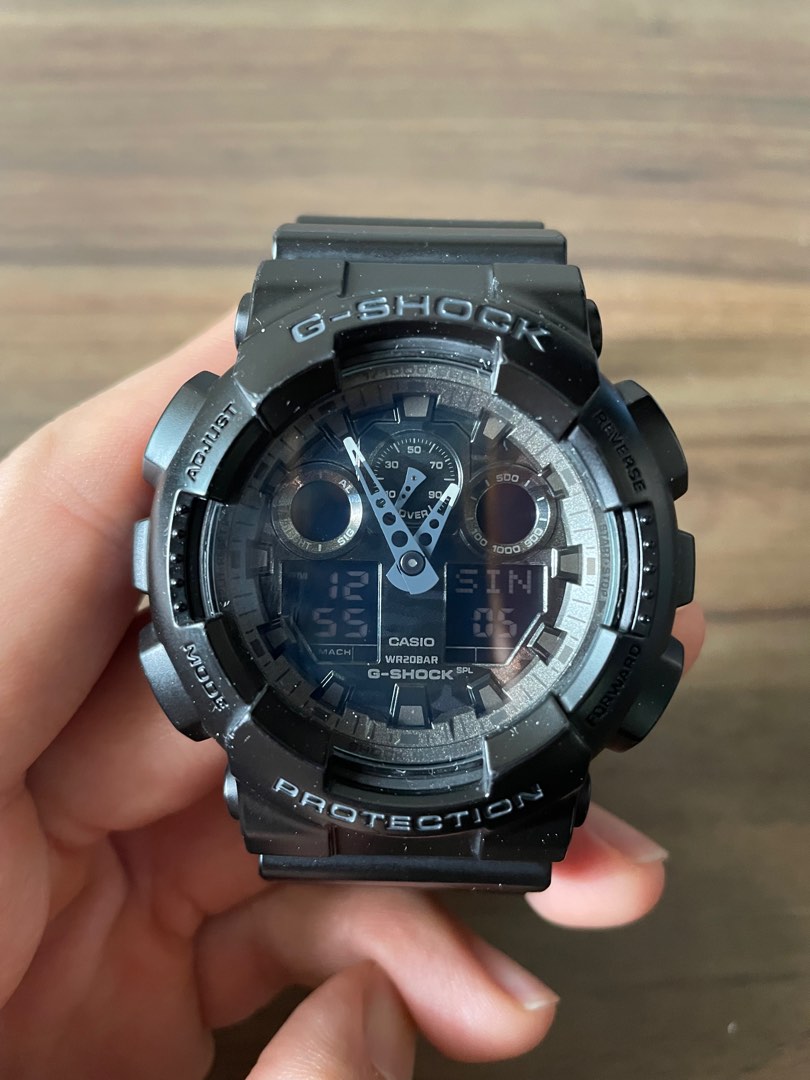 Casio G-Shock GA-100 Black Watch, Men's Fashion, Watches & Accessories ...