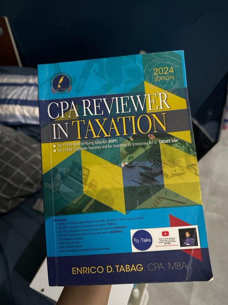 CPA Reviewer in Taxation by Tabag 2024 Edition, Hobbies & Toys, Books ...