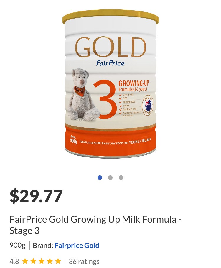 FairPrice Gold Growing Up Milk Formula Stage 3, Babies & Kids, Nursing ...