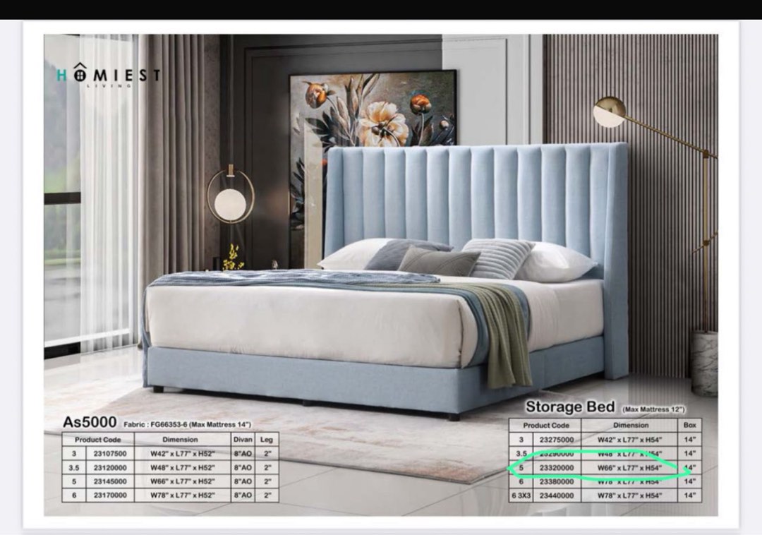 HOMIEST As5000 Storage Bed - Beige color , Furniture & Home Living ...