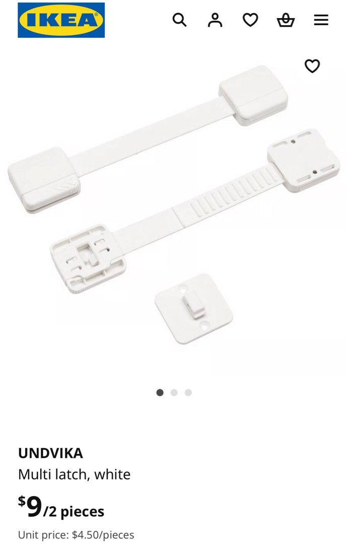 IKEA UNDVIKA Multi latch, white, Furniture & Home Living, Security ...