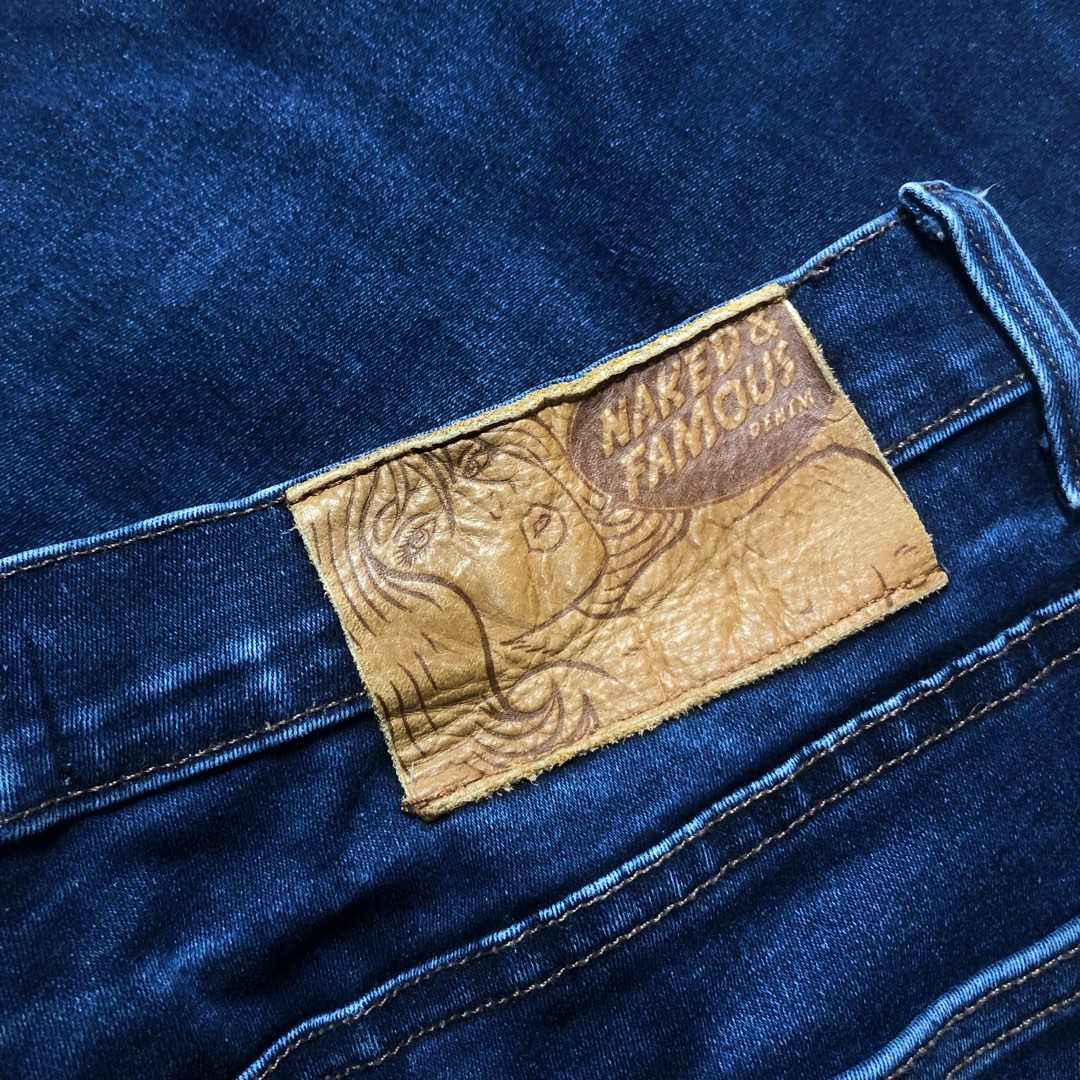 NAKED & FAMOUS Japan Slim Straight Fit Denim, Fesyen Pria, Pakaian ...