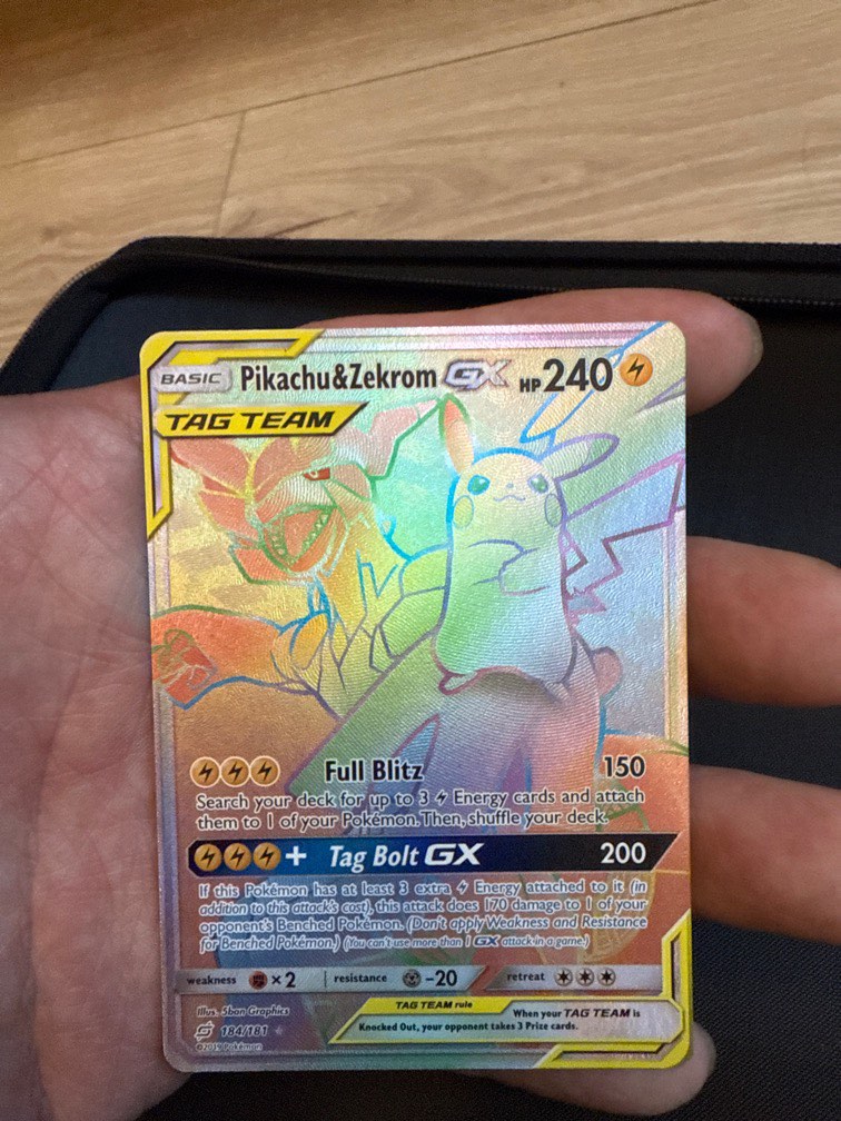 Pikachu & Zekrom GX 184/181 Team Up Pokemon tcg cards rainbow rare hyper rare, Hobbies & Toys ...