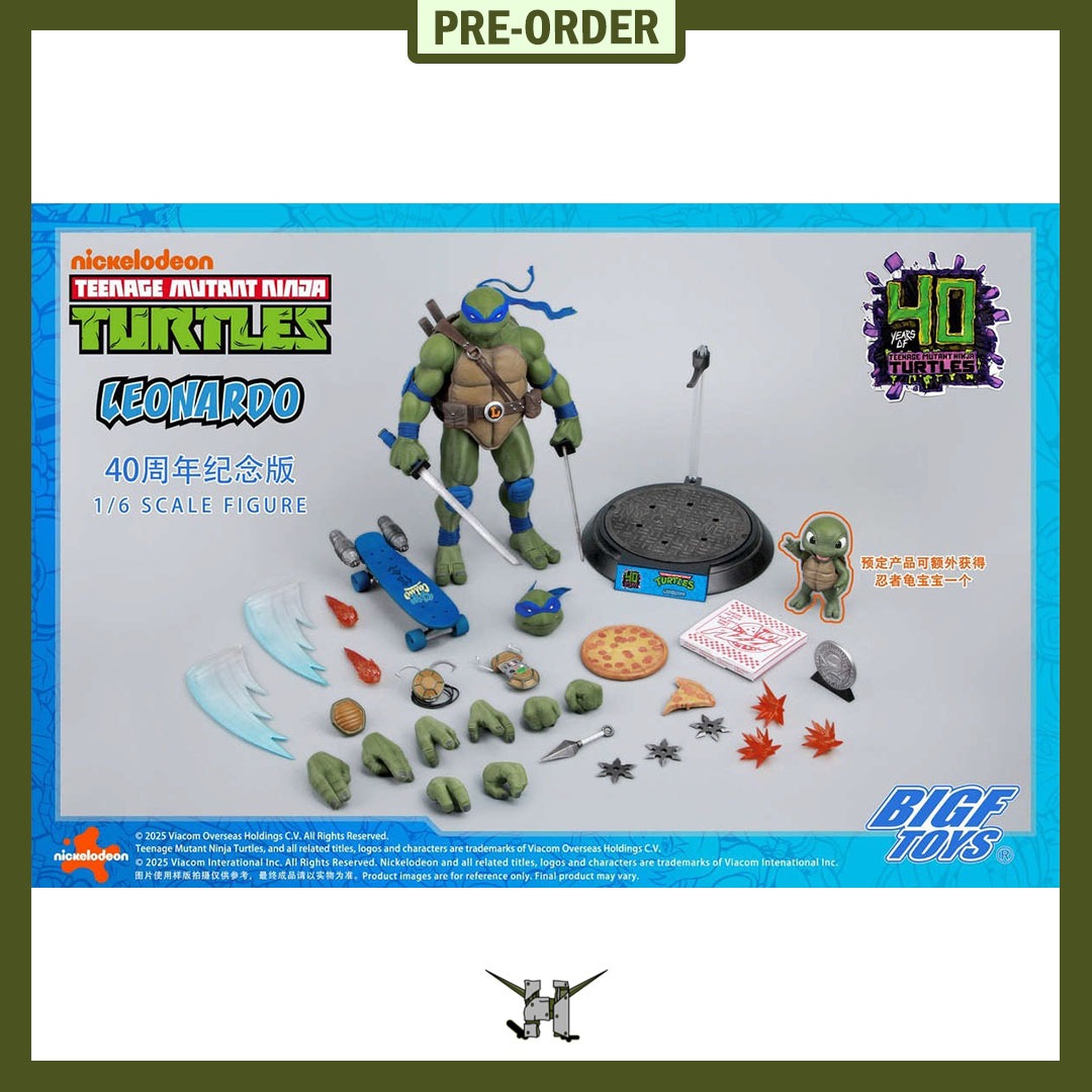 PRE-ORDER!! 1/6 TMNT Leonardo 40th Anniversary Edition Action Figure ...