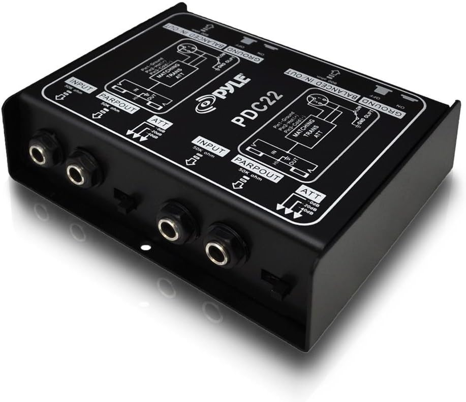 Pyle Premium Direct Injection Audio Box - Passive DI Unit Hum ...
