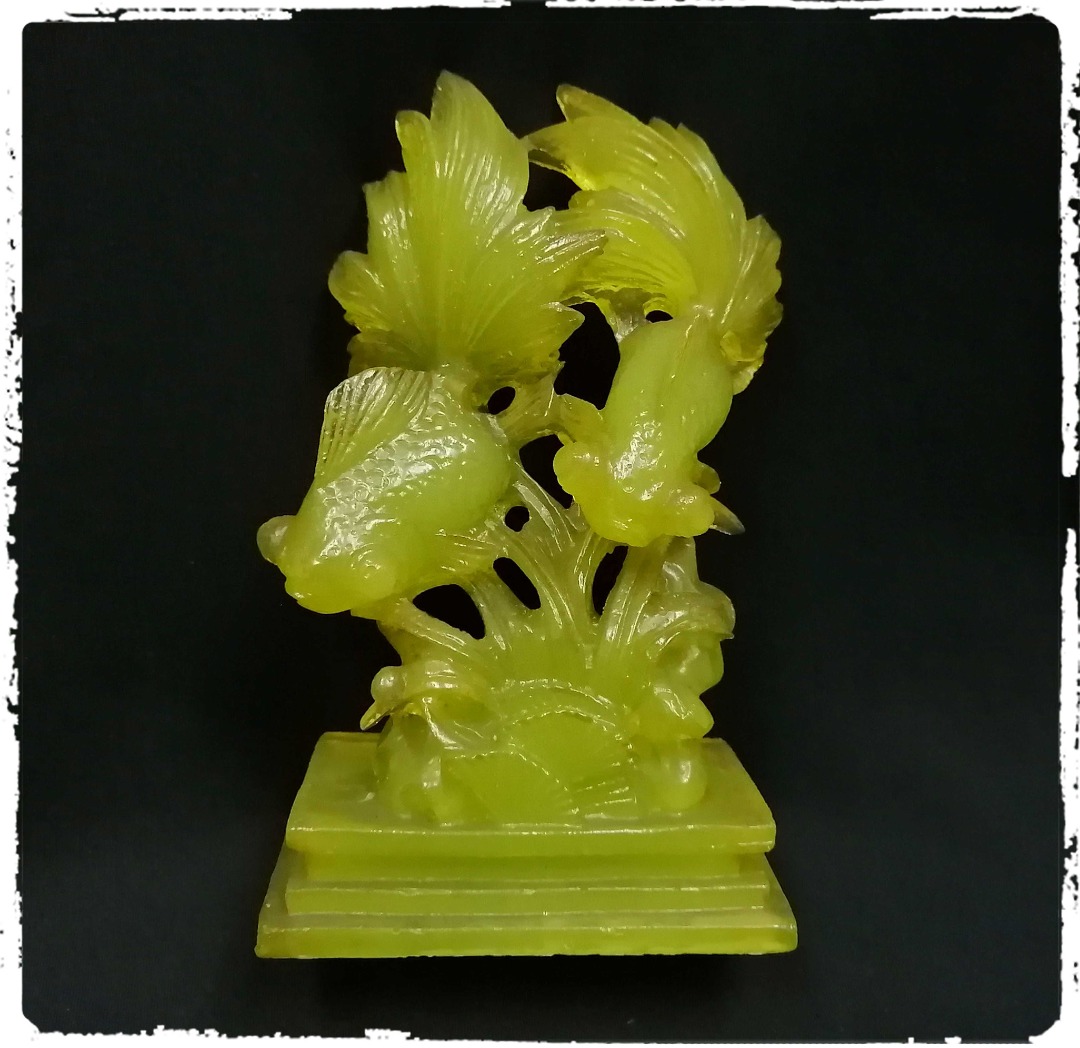 🐠 Vintage 1980s Pair of Chinese Feng Shui Moor Goldfishes Swimming ...