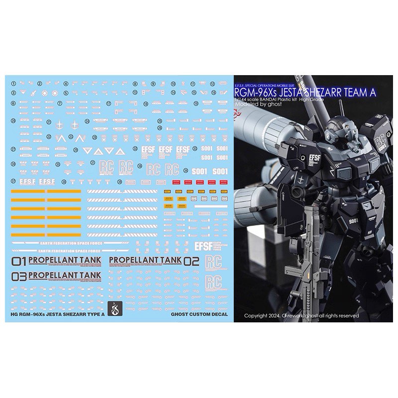 [Yan] HG Jesta Shezzar Team A Gundam (G Rework Ver.) Ghost Custom ...