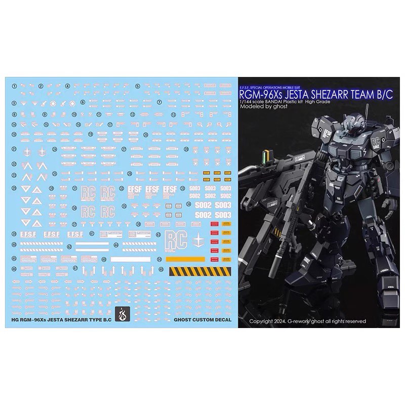 [Yan] HG Jesta Shezzar Team B/C Gundam (G Rework Ver.) Ghost Custom ...