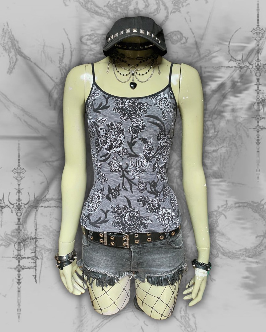 alt / gothic floral print top | dark coquette, dark femme, fatal frame ...