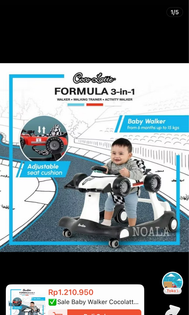 Cocolatte Formula 3 in 1 Walker, Bayi & Anak, Mainan & Baby Walker di ...