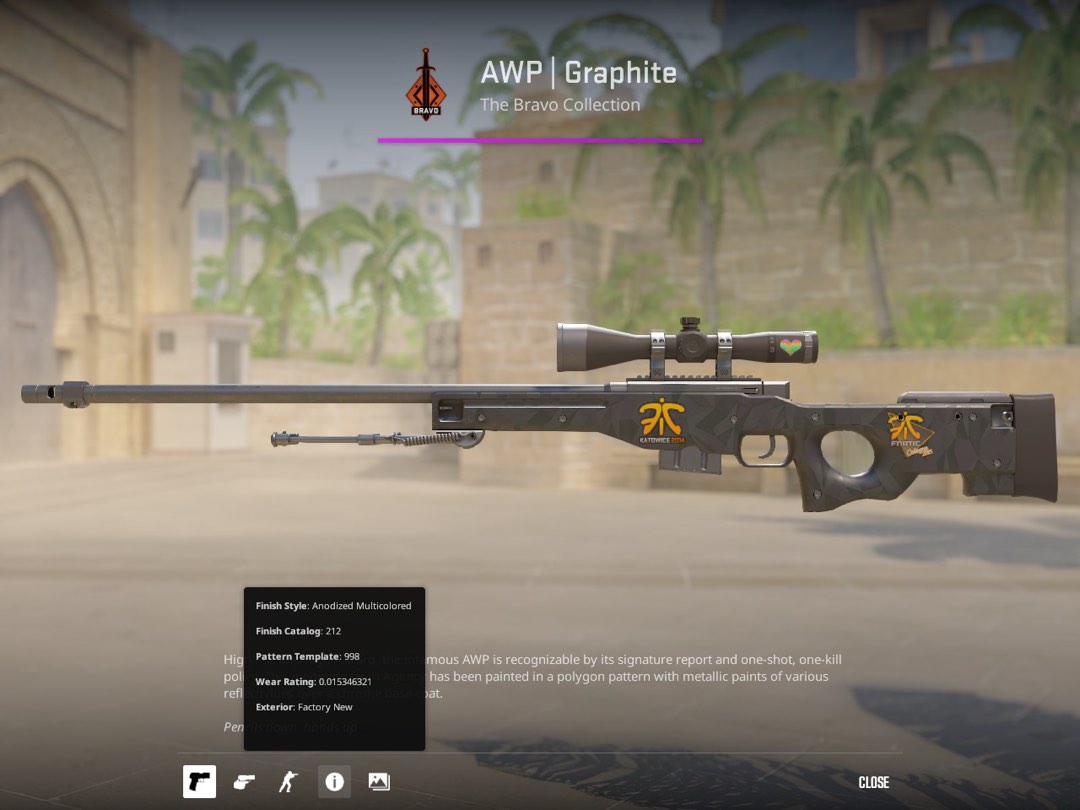 CS2 AWP Graphite w/ fnatic kato 2014, Video Gaming, Gaming Accessories, In-Game Products on ...