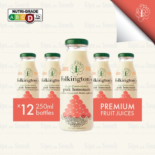 Folkington's Juices UK Pink Lemonade Fruit Juice 250ml x12, Food ...