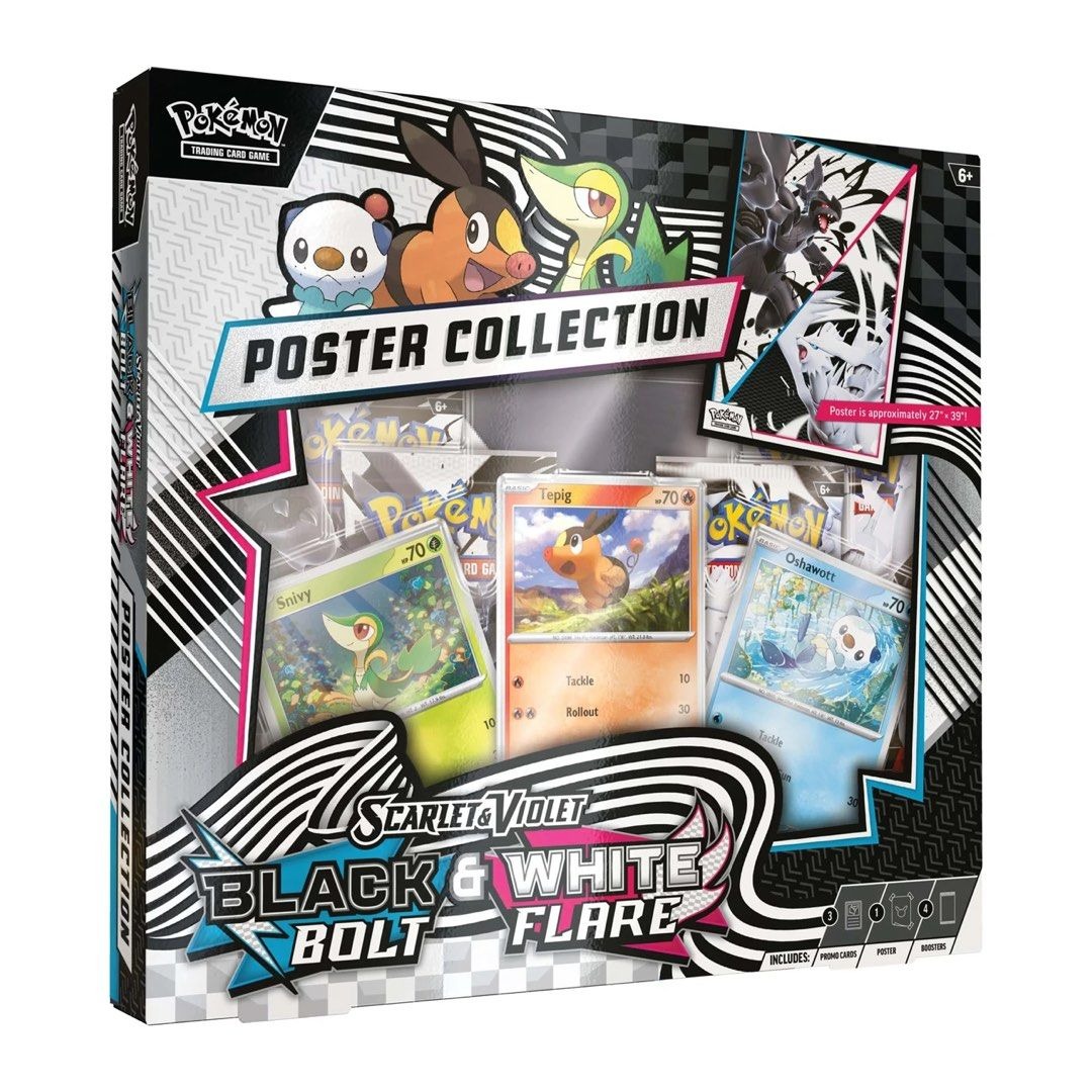 [FREE DELIVERY] Pokemon TCG Black Bolt & White Flare Unova Poster ...