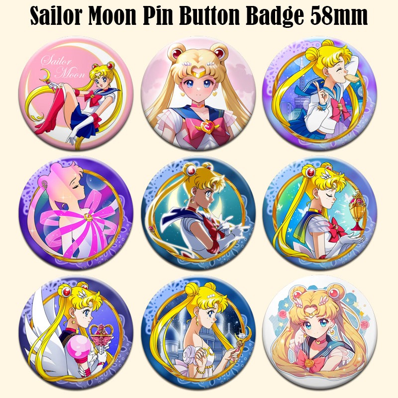Lencana Butang Pin Sailor Moon Pin Button Badge 58mm, Hobbies & Toys ...