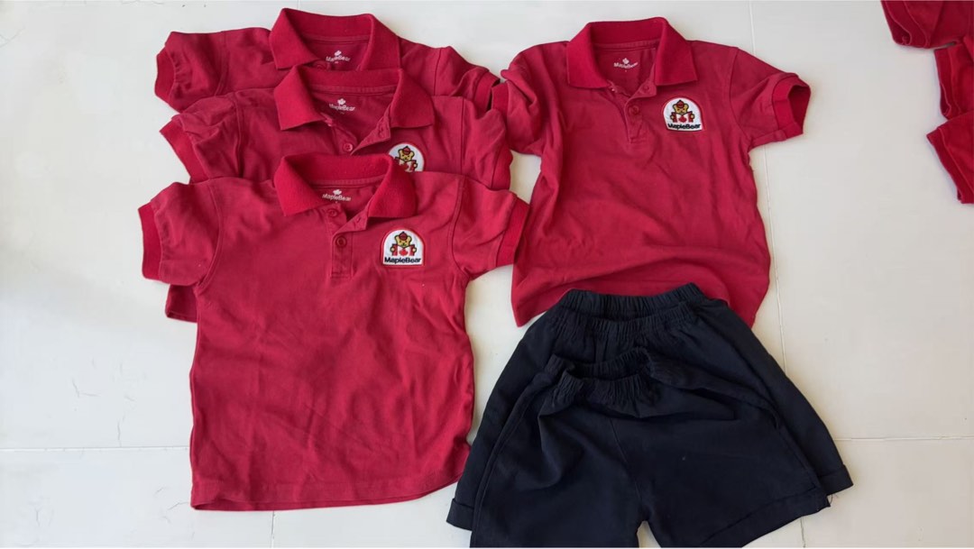 Maple Bear School Uniform Set - Polo & Shorts, Babies & Kids, Babies ...