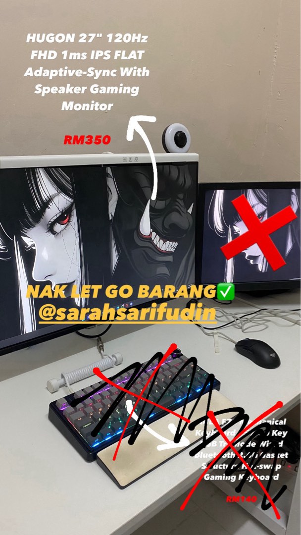 Monitor HUGON 27" 120Hz FHD 1ms IPS FLAT Adaptive-Sync With Speaker ...