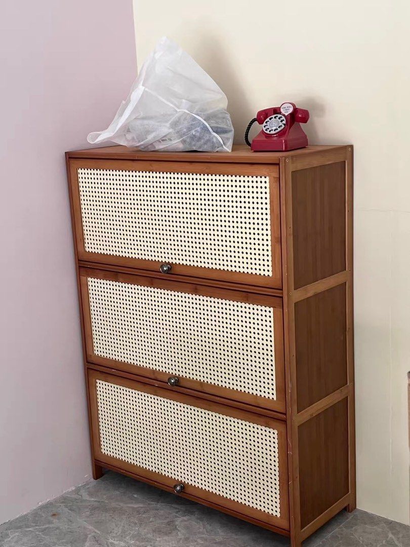 MUJI Rattan Shoes Cabinet Shoes Rack Bamboo Rack Storage Rack ...