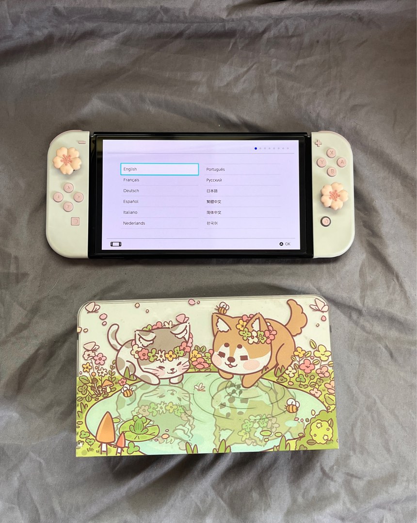 Nintendo Switch OLED with pink buttons and 128gb microsd, Video Gaming ...