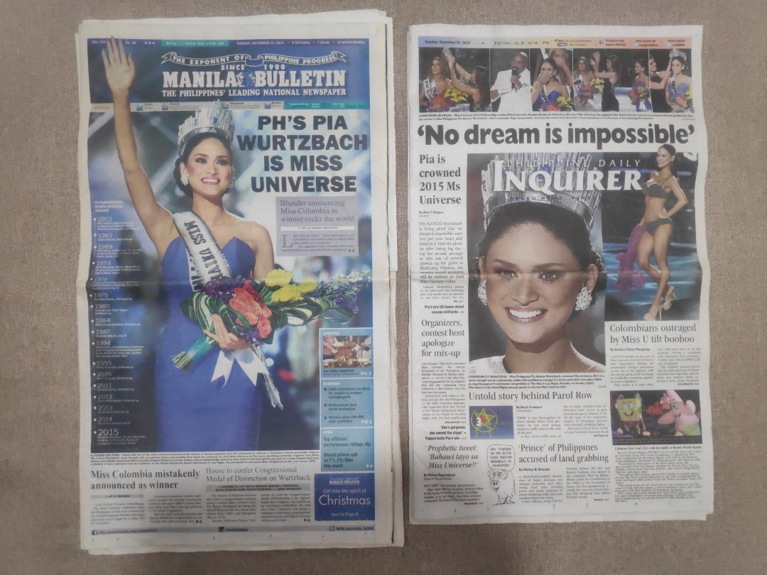 Old Philippines Newspaper, Old Manila Bulletin, Old Inquirer, Miss ...