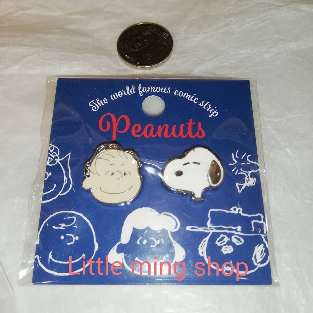 Original Peanuts Snoopy & Charlie 70th Anniversary Brooches PIN Set-B ...